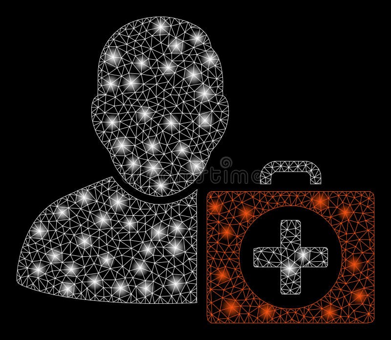 Flare Mesh Wire Frame First Aid Man with Flare Spots Stock Vector ...