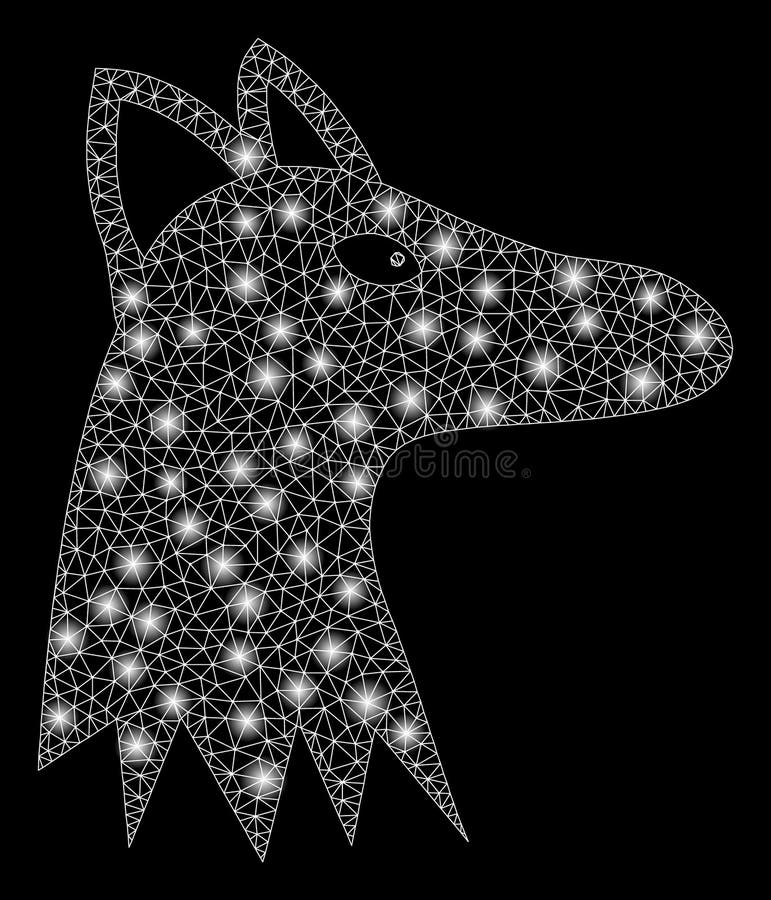 Flare Mesh Wire Frame Fox Head with Flare Spots Stock Vector ...