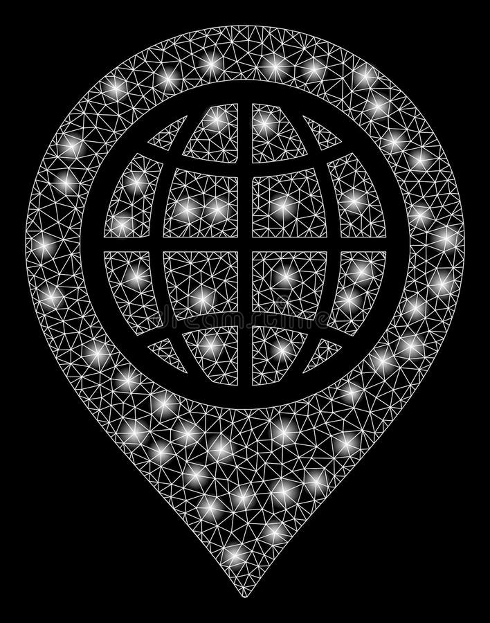 Flare Mesh Wire Frame Globe Map Marker with Light Spots Stock Vector ... Flare Mesh Wire Frame Globe Map Marker with Light Spots Stock Vector ...