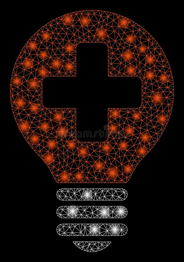 Flare Mesh Wire Frame Healh Care Bulb with Flare Spots Stock Vector ...
