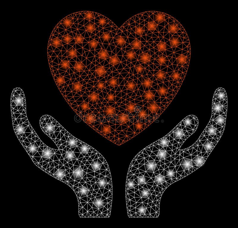Flare Mesh Wire Frame Heart Care with Light Spots Stock Vector ...