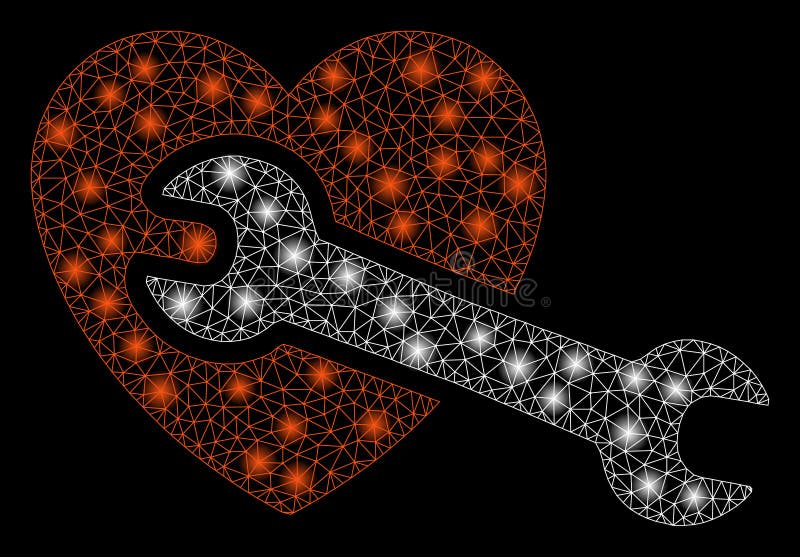 Flare Mesh Wire Frame Heart Surgery with Flare Spots Stock Vector ...