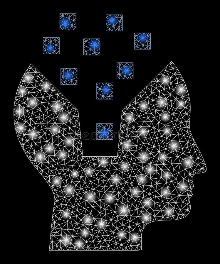 Flare Mesh Wire Frame Human Memory with Flare Spots Stock Illustration ...