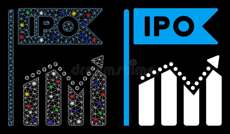 Flare Mesh Wire Frame IPO Chart Icon with Flare Spots Stock Vector ...