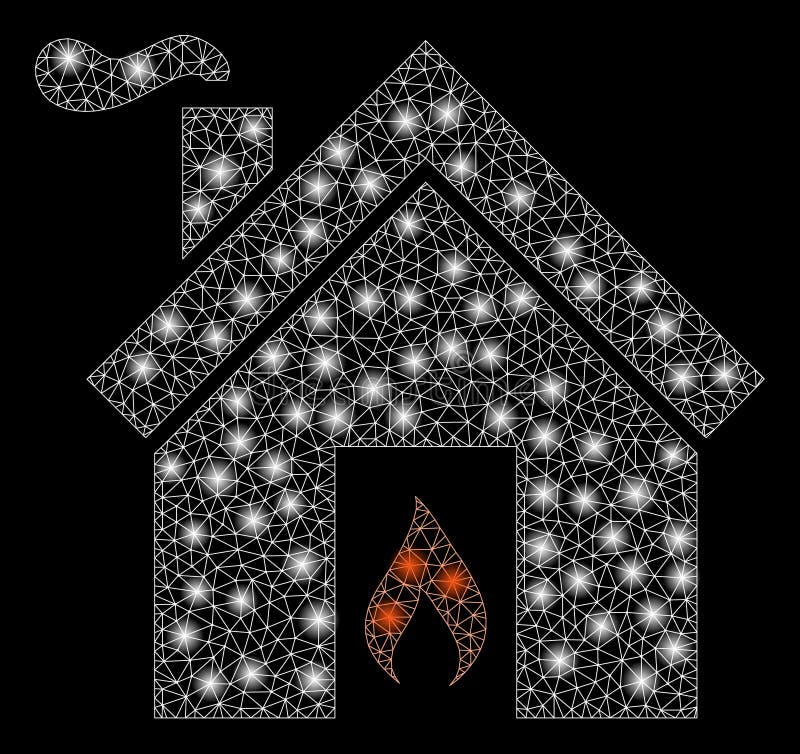Flare Mesh Wire Frame Kitchen Fire with Flare Spots Stock Vector ...