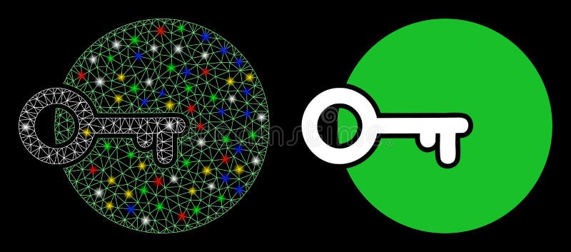 Flare Mesh Wire Frame Login Icon with Flare Spots Stock Vector ...