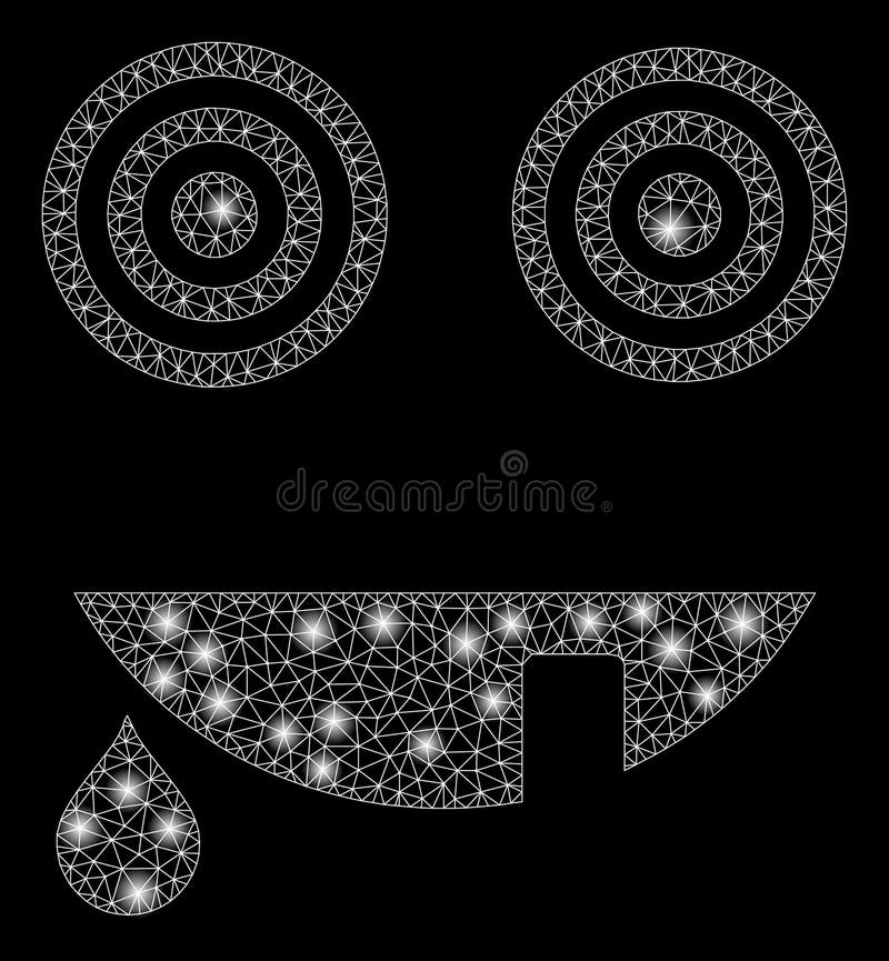 Flare Mesh Wire Frame Maniac Smiley with Flare Spots Stock Vector ...