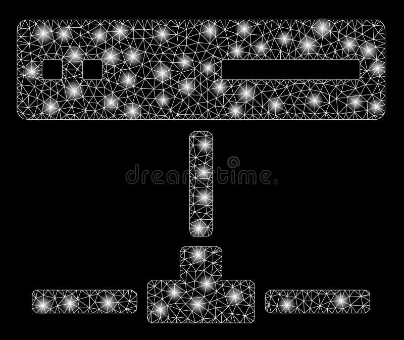 Flare Mesh Wire Frame Network Device with Flare Spots Stock Vector ...