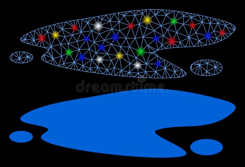 Flare Mesh Wire Frame Puddle Icon with Flare Spots Stock Vector ...