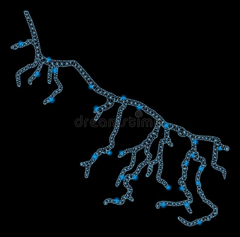 Flare Mesh Wire Frame River with Flare Spots Stock Vector ...