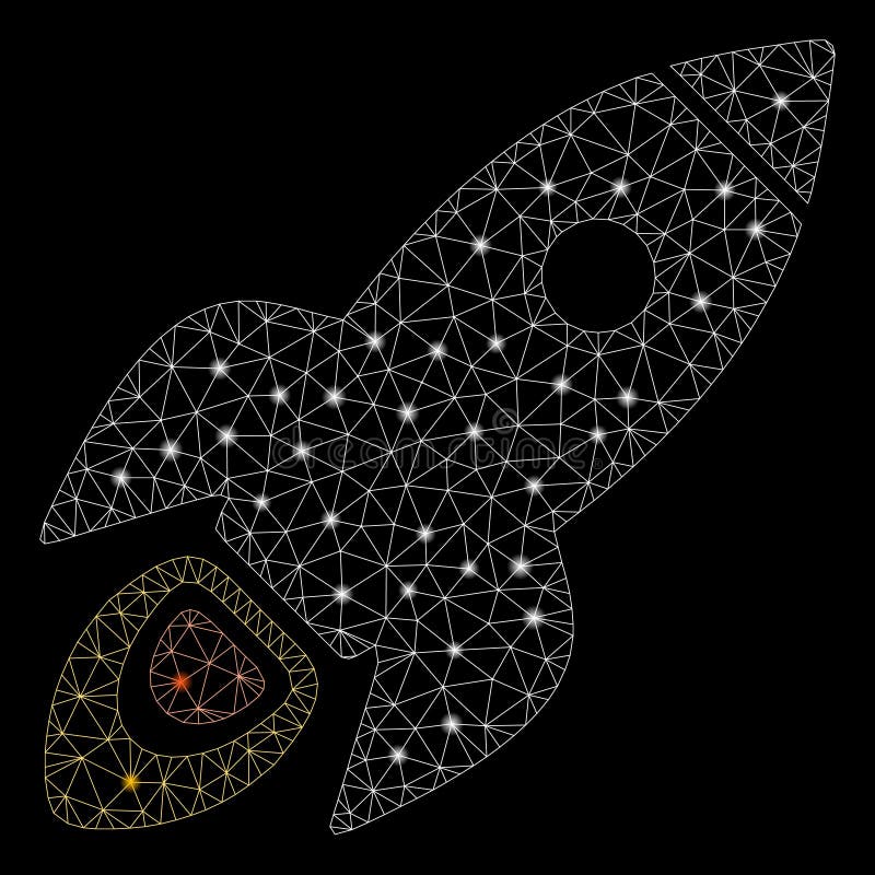 Flare Mesh Wire Frame Rocket Science with Flare Spots Stock Vector ...