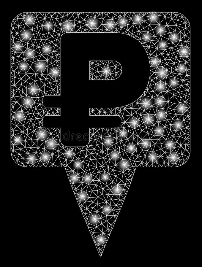 Flare Mesh Wire Frame Rouble Map Pointer with Flare Spots Stock Vector ...