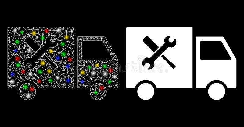 Flare Mesh Wire Frame Service Car Icon with Flare Spots Stock Vector ... Flare Mesh Wire Frame Service Car Icon with Flare Spots Stock Vector ...