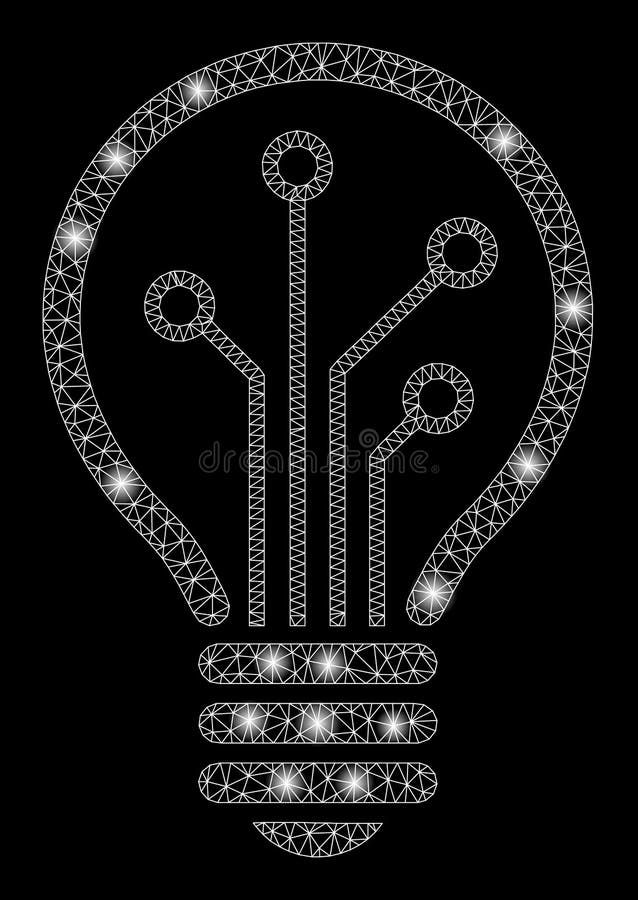 Flare Mesh Wire Frame Smart Bulb with Flash Spots Stock Illustration ...