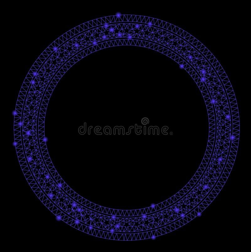 Flare Mesh Wire Frame Star Circle Frame with Light Spots Stock Vector ...