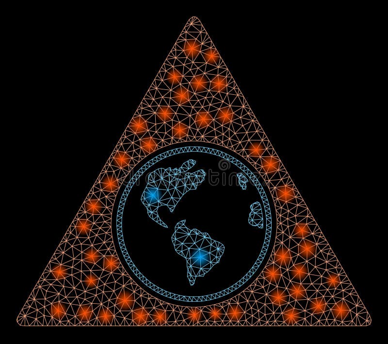 Flare Mesh Wire Frame Terra Triangle with Flare Spots Stock Vector ...