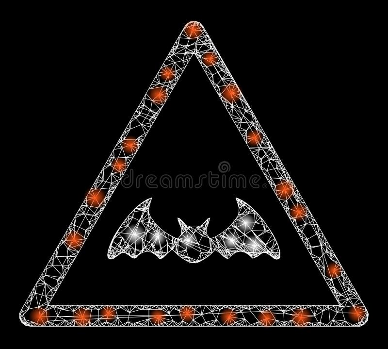 Shiny Net Mesh Bat Warning with Lightspots Stock Vector - Illustration ...