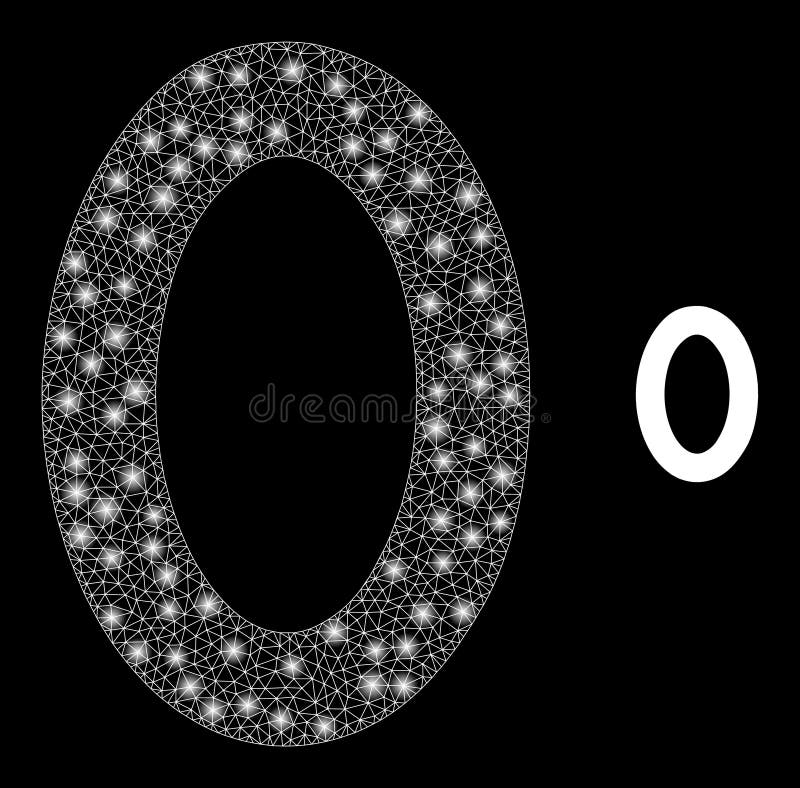 Flare Net Digit Zero with Glare Spots Stock Vector - Illustration of ...