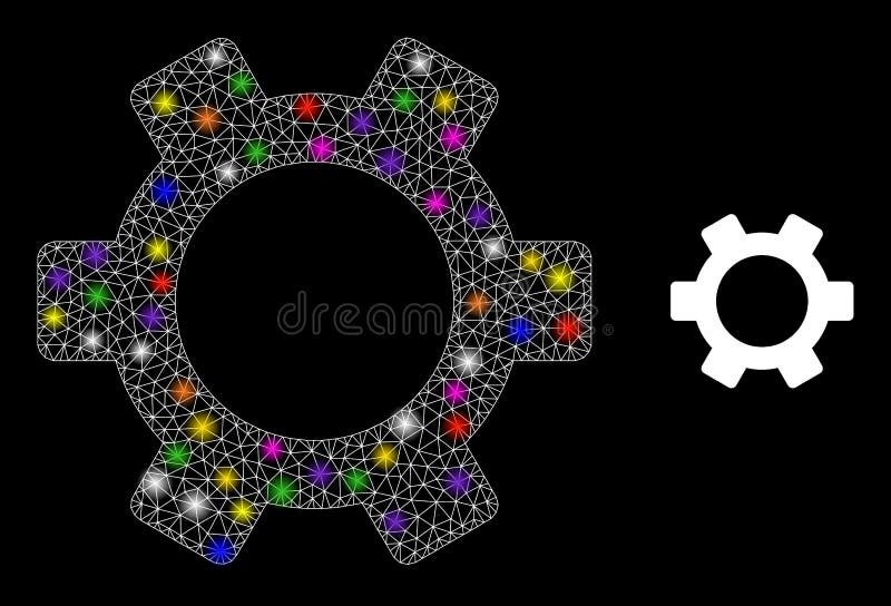 Bright Network Gear Icon with Constellation Color Light Spots Stock ...
