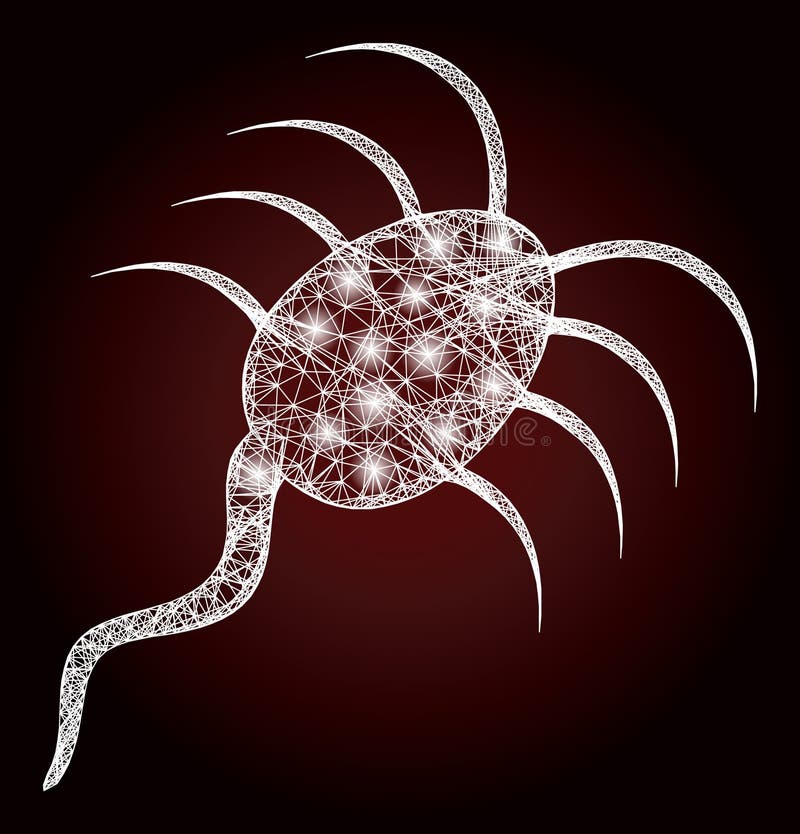 Flare Net Mesh Infection Microbe with Lightspots Stock Vector ...