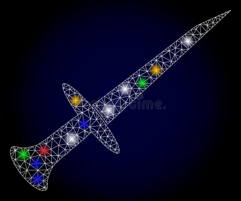 Flare Net Sword with Colored Glare Spots Stock Vector - Illustration of ...