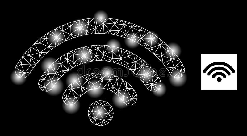 Flare Net Web Signal Source Icon with Constellation Light Spots Stock ...