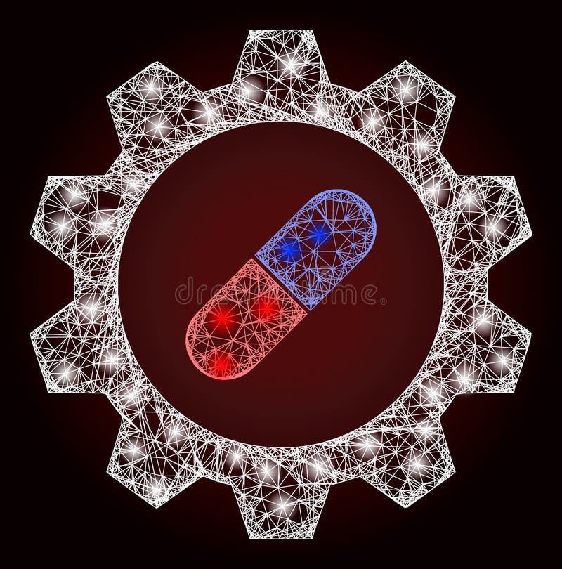 Flare Network Mesh Pharma Industry with Light Spots Stock Vector ...