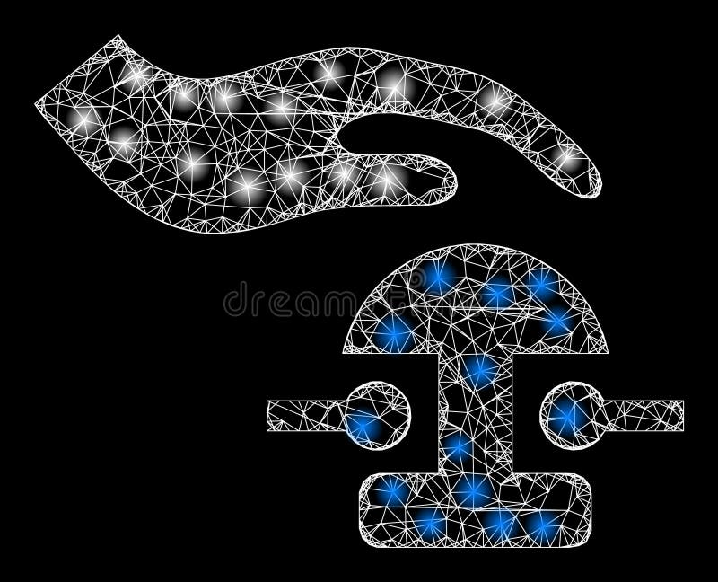 Flare Network Mesh Press Bell with Light Spots Stock Vector ...