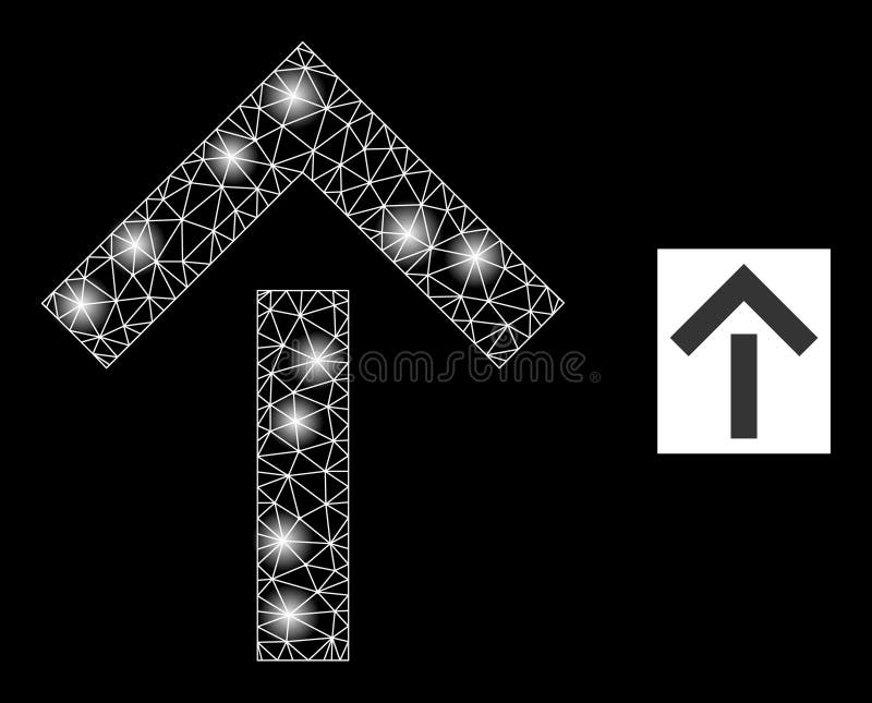 Flare Network Move Up Icon with Constellation Light Spots Stock Vector ...