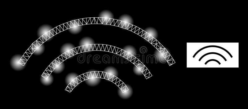 Flare Network Wireless Signal Icon with Glare Light Spots Stock Vector ...