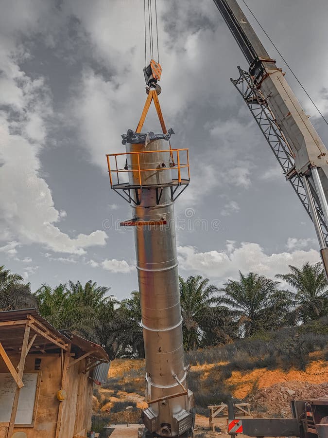 Flare Stack Biogas Power Plant Project Stock Image - Image of tree ...