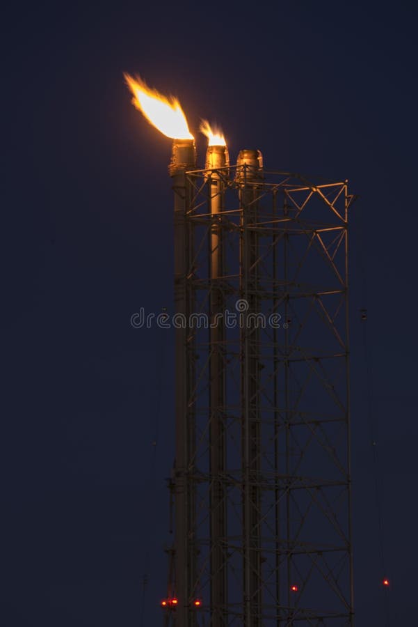 Flare Stack Industry Safety Equipment. Stock Image - Image of global ...