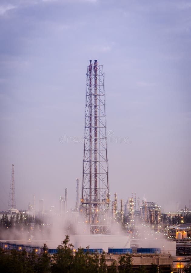 Flare Stack at Oil Refinery Stock Photo - Image of economy, business ...
