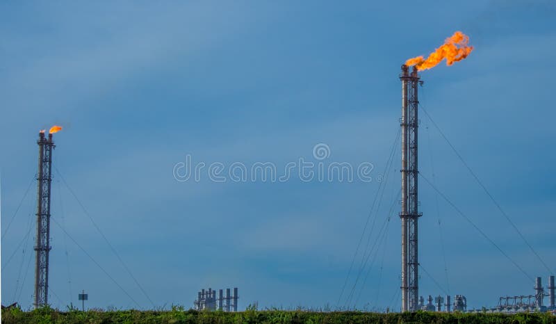 Gas Vent Flare and Flare Boom Stock Image - Image of energy, flare: 3067701