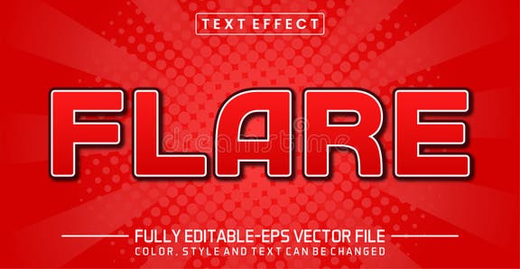 Flare Text Editable Style Effect Stock Vector - Illustration of type ...