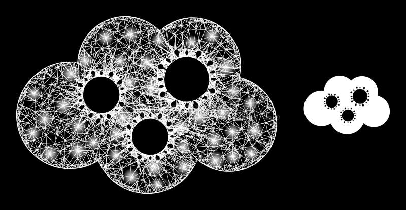 Flare Web Model Virus Cloud with Colored Light Spots Stock Vector ...