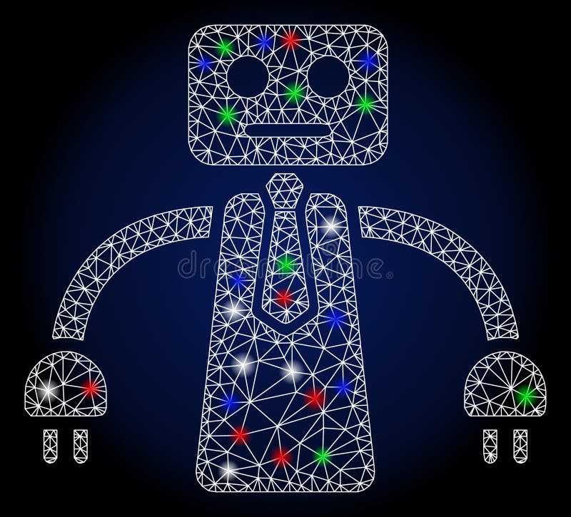 Flare Mesh Wire Frame Boss Robot with Flare Spots Stock Illustration ...