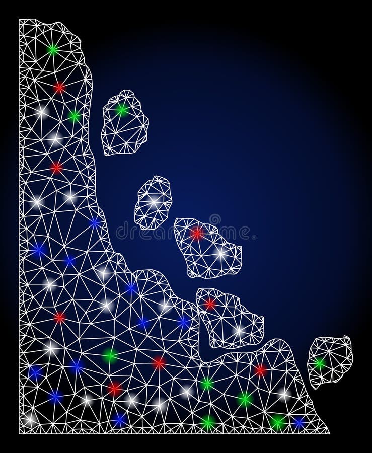 Flare Mesh 2D Unstable Stones with Light Spots Stock Illustration ...