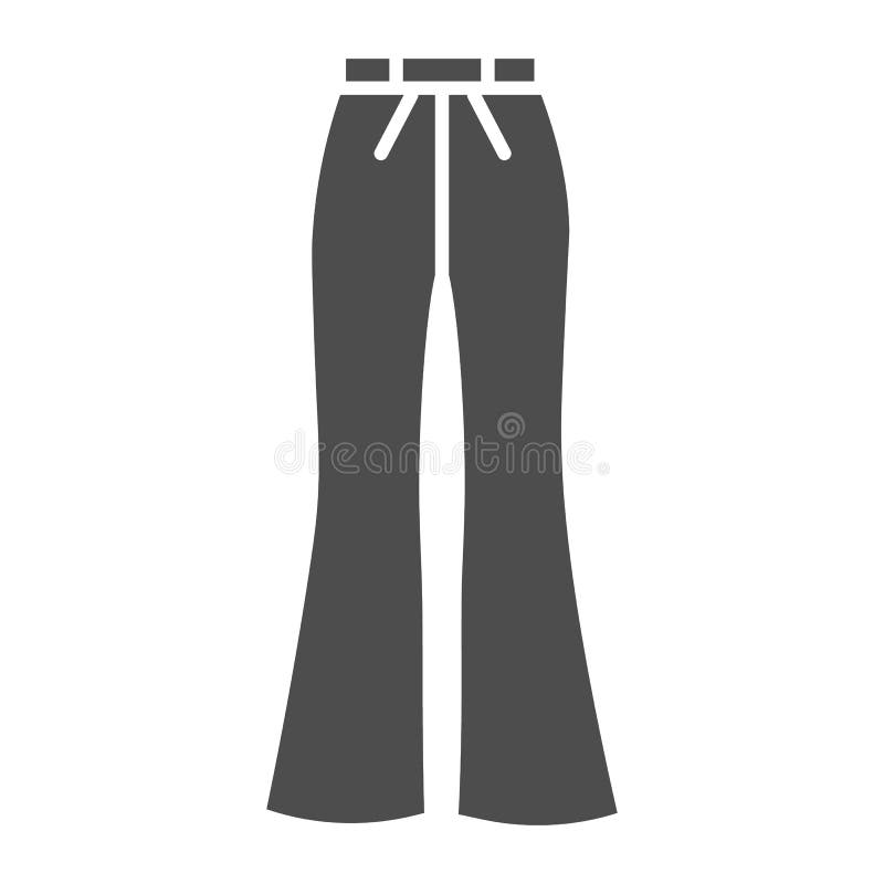 Flared Pants Solid Icon, Clothes Concept, Retro Pants Sign on White ...