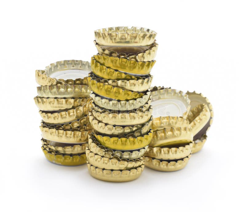 Beer bottle caps in stack stock image. Image of carry - 147445647