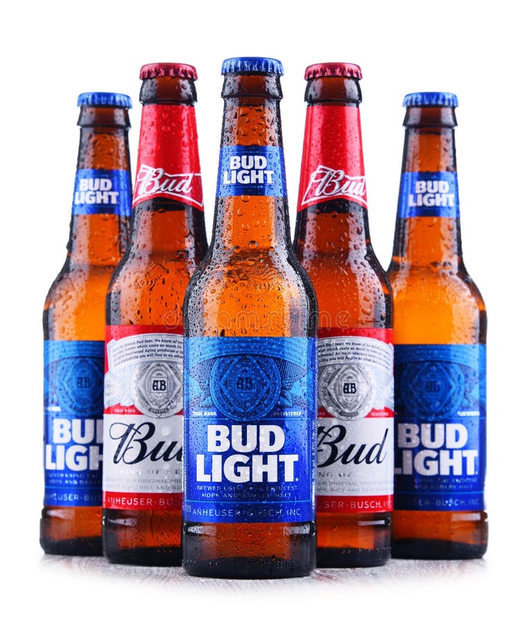 Flaschen Budweiser Und Bud Light Bier Redaktionelles Bild - Bild von ...