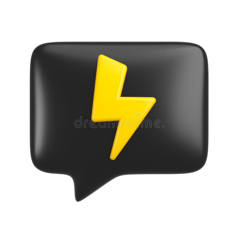 Flash Bolt in Comment Message Bubble Review Icon. Lightning on Offer ...