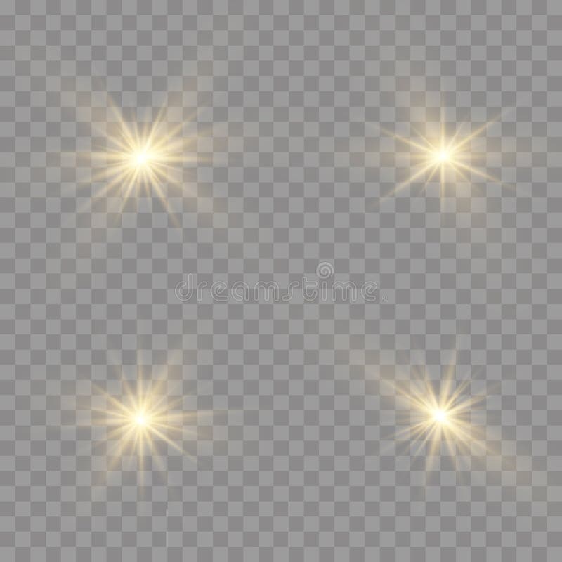 Flash Bright Star, Shining Sun, Sparkling Dust. Stock Vector ...