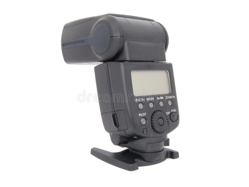 Flash for the Camera with an Adjustable Head Stock Photo - Image of ...