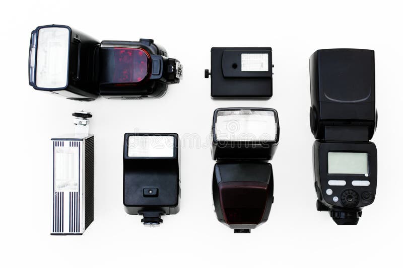 Flash Camera Equipment Isolated Background Stock Photo - Image of ...
