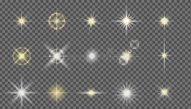 Flash Camera Light Effect. Realistic Twinkle Stars Stock Vector ...
