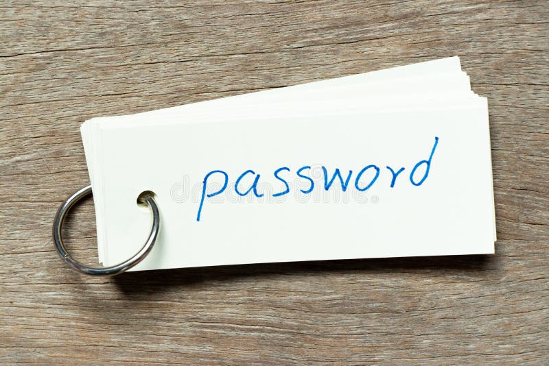 Flash Card with Handwriting Word Password Stock Illustration ...