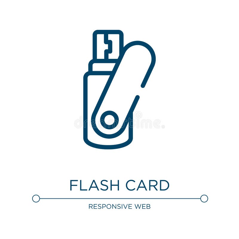 Flash Card Icon. Linear Vector Illustration from Computer and Hardware ...