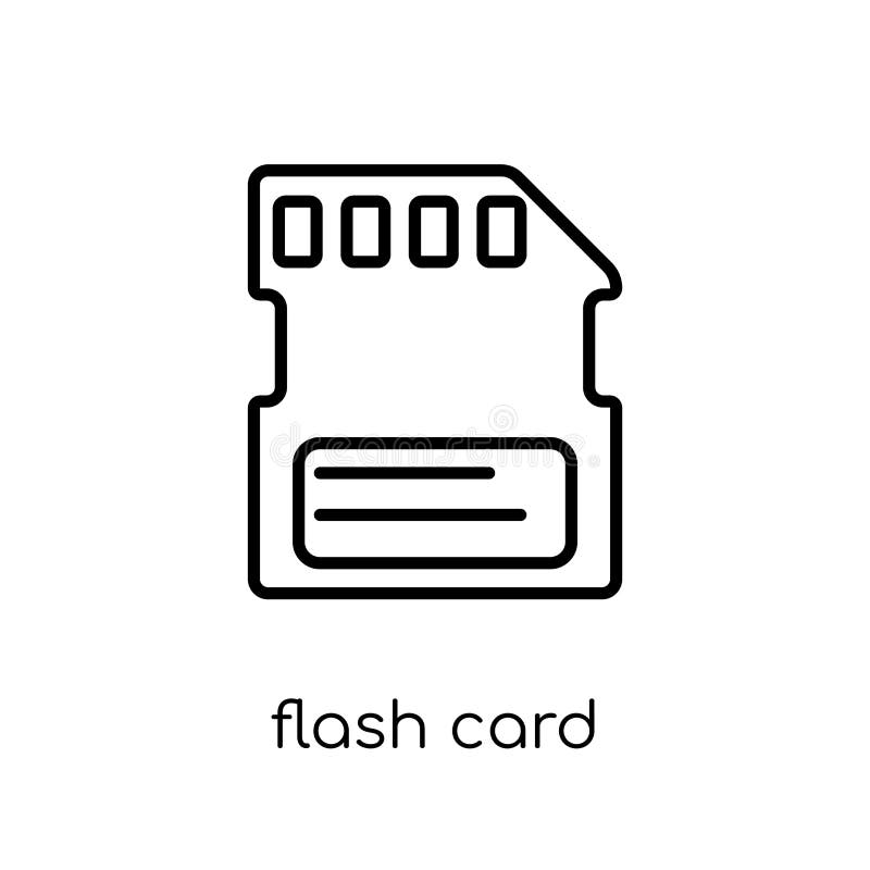Flash Card Icon. Trendy Modern Flat Linear Vector Flash Card Icon on ...