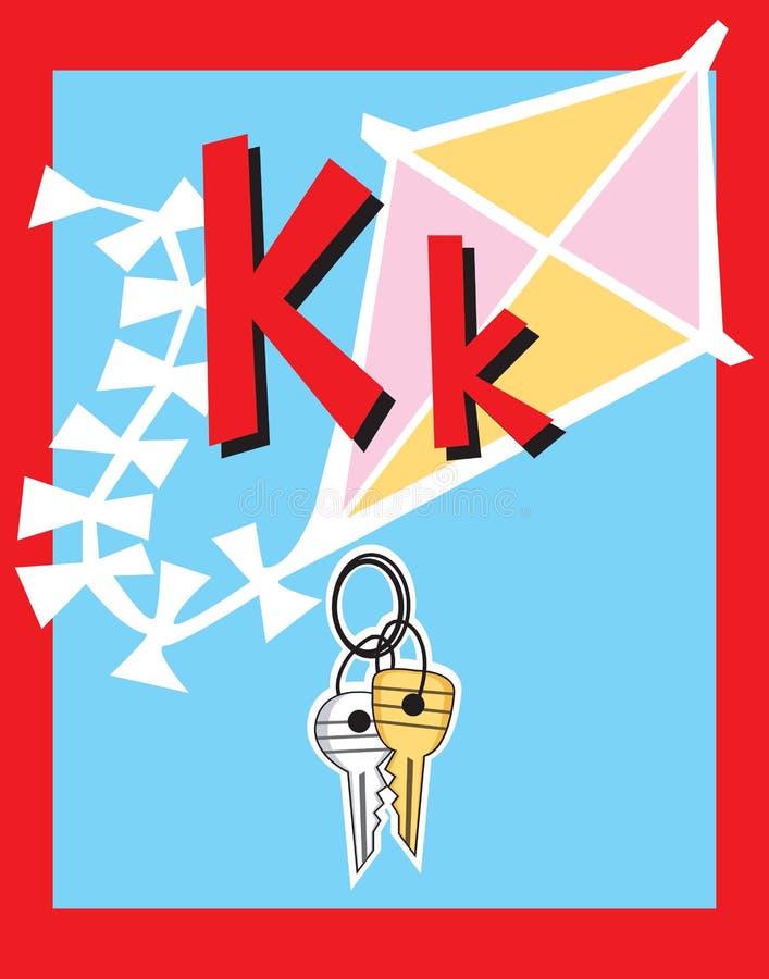 Letter K kite stock illustration. Illustration of isolated - 17829186